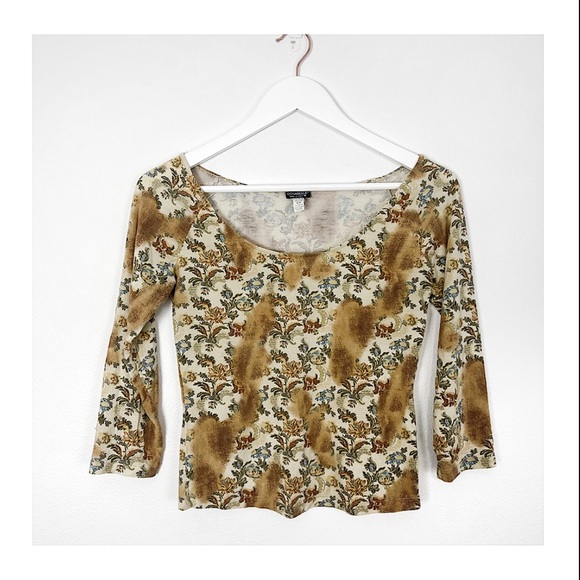Cosabella | Tops | Vintage Cosabella Scoop Neck Long Sleeve Top Floral ...